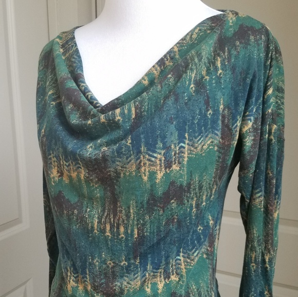 Peruvian Connection | Dresses | Peruvian Connection Printed Long Sleeve ...